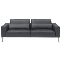 3-Sitzer Musterring "JustBPM100, 242 cm breit, aus hochwertigem Leder", navy, B:242cm H:88cm T:107cm, 100% Leder, Sofas, XL-Sofa, wahlweise mit Nierenkissen und mot. Sitzauszug, Fu&szlig; schwarz