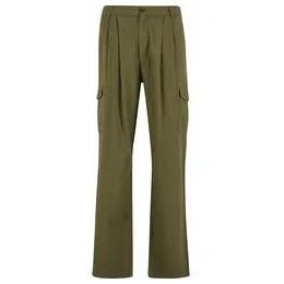 Cargohose Urban Classics "Urban Classics Wide Pleated Cargo Pants", Damen, Gr. 31, Normalgr&ouml;&szlig;en, lightolive, 80% Baumwolle, 18% Polyester, 2% Elasthan, unifarben, relaxed fit, Hosen Cargohose