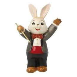Osterhase Goebel "genialer Dirigent", bunt, B:4,5cm H:8cm T:5,5cm, Steingut, Dekofiguren