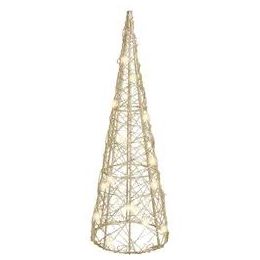 LED-Dekofigur I.GE.A. "LED-Pyramide", gold, B:10cm H:30cm, Draht, Dekofiguren, Dekofigur Weihnachtspyramide Weihnachtsdeko Weihnachtsbaum Christbaum