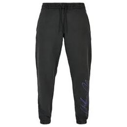 Jogginghose Urban Classics "Urban Classics Herren Script Logo Sweatpants", Herren, Gr. S, US-Gr&ouml;&szlig;en, schwarz, 100% Baumwolle, unifarben, normal, Hosen Jogginghose