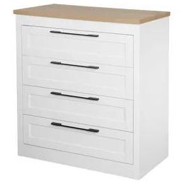 Schubkastenkommode OTTO HOME "B&uuml;sum Schlafzimmer Schrank W&auml;scheschrank", wei&szlig;, B:90cm H:93cm T:39cm, MDF, Spanplatte, Sideboards, Sideboard mit 4 Schubladen im Landhaus Design Bestseller