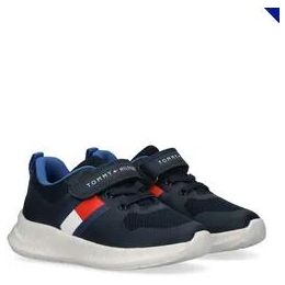 Sneaker Tommy Hilfiger, M&auml;dchen, Gr. 27, blau, Lederimitat, Textil, Schuhe Sneaker, Sportschuh, Klettschuh, Schlupfschuh f&uuml;r Freizeit und Sport