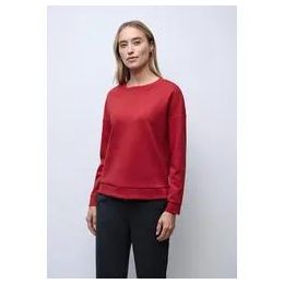 Langarmshirt Street One, Damen, Gr. 36, racing rot meliert, Stoff, 72% Polyester, 22% Viskose, 6% Elasthan, unifarben, normal normal, Rundhals, B&uuml;ndchen, Shirts Langarmshirt