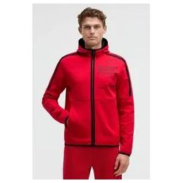 Kapuzensweatjacke CAMP DAVID, Herren, Gr. XL, rot, Material: 70% Baumwolle, 30% Polyester, bedruckt, relaxed fit normal, hoch geschlossener Ausschnitt, eingesetzt elastischer Bund, Sweatjacken, mit elastischen Saumabschl&uuml;ssen