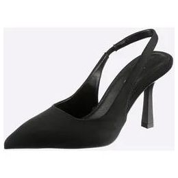 Slingpumps Heine, Damen, Gr. 41, schwarz, Textil, Schuhe Slingpumps