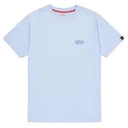 T-Shirt Alpha Industries "Signature Backprint T-Shirt", Herren, Gr. 3XL, artic blau, Obermaterial: 100% Baumwolle, Shirts T-Shirt