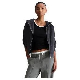 Marc O'Polo Sweatjacke MARC O'POLO DENIM "aus Organic Cotton", Damen, Gr. XXS, blau depths, Obermaterial: 100% Baumwolle, unifarben, relaxed fit, B&uuml;ndchen, Sweatjacken Sweatjacke