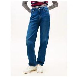 Tommy Hilfiger Straight-Jeans TOMMY JEANS "KIRA MR SLIM STR", Damen, Gr. 26, L&auml;nge 30, denim schwarz, Denim/Jeans, Obermaterial: 99% Baumwolle, 1% Elasthan, Abriebeffekte, regular fit kn&ouml;chellang, Jeans Straight-Jeans