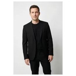 Sakko LINDBERGH, Herren, Gr. XL, schwarz, Web, Obermaterial: 65% Polyester, 31% Viskose, 4% Elasthan. Futter: 100% Polyester, meliert, unifarben, normal h&uuml;ftbedeckend, tiefer V-Ausschnitt, Sakkos Sakko, mit Viskose und Stretch, in melierter Optik