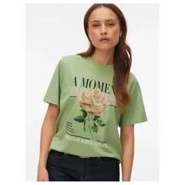 V&eacute;ro Moda Kurzarmshirt VERO MODA "VMURENA CATY SS TOP BOX JRS", Damen, Gr. XS, mistletoe print:a moment, Jersey, Obermaterial: 100% Baumwolle, bedruckt, normal normal, Rundhals, Shirts, mit floralem Print