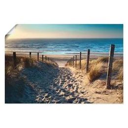 Wandbild Artland "Weg zum Nordseestrand Sonnenuntergang", beige (farbe bild(er): naturfarben), B:90cm H:60cm, Bilder, als Alubild, Leinwandbild, Poster in verschied. Gr&ouml;&szlig;en