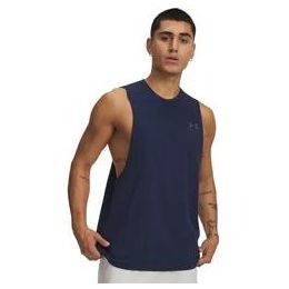 Trainingstop Under Armour "UA LEFT CHEST CUT OFF TANK", Herren, Gr. M, academy,, downpour gray, Obermaterial: 60% Baumwolle, 40% Polyester, Tops, sportliche Schnittform, f&uuml;r Trainingseinheiten, leichtes Design