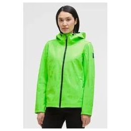Softshelljacke SOCCX, Damen, Gr. 3XL, neon leaf, Softshell, Material Oberstoff Au&szlig;enseite: 97% Polyester, 3% Elasthan, Oberstoff Innenseite: 100% Polyester, Futter Kapuze: 100% Polyester, bedruckt, bestickt, slim fit normal, eingesetzt gerader Abschluss, Jacken Softshelljacke, mit hochgeschnittener Kapuze
