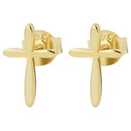 Adelia&acute;s Paar Ohrh&auml;nger ADELIA ́S "Damen Ohrringe &ndash; Ohrstecker Kreuz aus 925 Silber", Damen, Gr. Damen, Silber 925 (Sterlingsilber), gold, Ohrringe, Ein kleines Geschenk mit gro&szlig;er Wirkung
