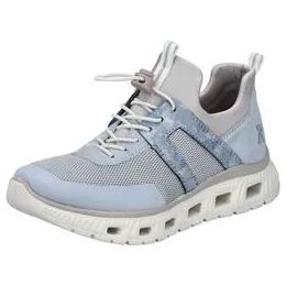 Slip-On Sneaker Rieker SPORT, Damen, Gr. 39, hellblau, beige, Lederimitat, Textil, Schuhe Sneaker, Sportschuh, Halbschuh, Freizeitschuh in veganer Verarbeitung