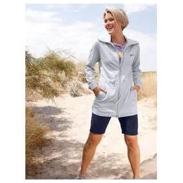 Sweatjacke Catamaran, Damen, Gr. 40/42, grau, meliert, 70% Viskose, 27% Polyester, 3% Elasthan, Sweatjacken Sweatjacke
