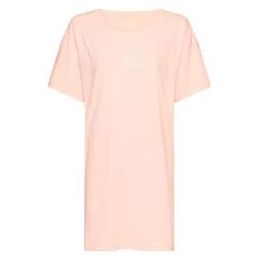 Nachthemd Vivance DREAMS, Damen, Gr. 40/42, N-Gr, rosa, Single Jersey, Obermaterial: 100% Baumwolle, bedruckt, unifarben, loose fit mini, Rundhals, Kleider Nachthemd