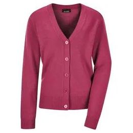 Strickjacke GOLDNER "Eleganter Cardigan mit V-Ausschnitt", Herren, Gr. 44, pink, Obermaterial: 70% Polyacryl PAN. 30% Schurwolle WV., Modisch, gerade, V-Ausschnitt, Strickjacken Strickjacke, mit gro&szlig;en Kn&ouml;pfen