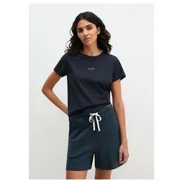 Marc O'Polo Pyjamaoberteil MARC O'POLO "Mix N Match Cotton Top SS", Damen, Gr. XL, schwarz navy, Jersey, Obermaterial: 100% Baumwolle, Basic h&uuml;ftlang, Rundhals, Shirts, mit Rundhalsausschnitt und kurzem Arm