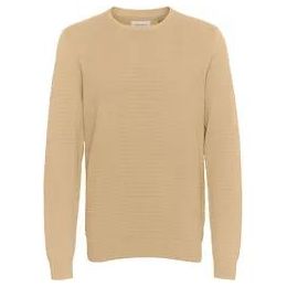 Strickfleece-Pullover Blend "Strickpullover BHREDHILL CREW NECK KNIT NOOS", Herren, Gr. XL, beige (cornstalk), Obermaterial: 100% Baumwolle CO., Pullover