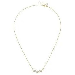 Collier Smart Jewel "Mittelteil mit Zirkonia, Silber 925", gold, Halsketten, Damen, 45cm, Silber 925 (Sterlingsilber), Collier