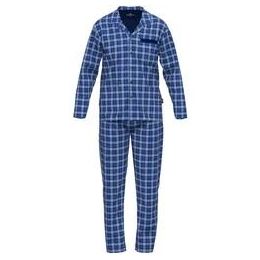 G&ouml;tzburg Schlafanzug G&Ouml;TZBURG "Pyjama", Herren, Gr. 3XL, blau (blau, wei&szlig;), Obermaterial: 100% Baumwolle CO., Homewear-Sets Schlafanzug