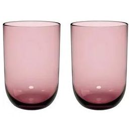 Villeroy & Boch Longdrinkglas "Longdrinkbecher Like Glass 385 ml 2er Set", pink (grape), 2 tlg., Glas, LIKE. BY VILLEROY & BOCH, Trinkgef&auml;&szlig;e