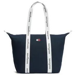 Tommy Hilfiger Tragetasche TOMMY JEANS "TJW ESS DAILY TOTE", Gr. B/H/T: 52cm x 34cm x 22cm, nachtblau, Textil, Taschen, Schultertasche, Shopper mit kontrastiven Henkeln