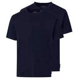 T-Shirt Casamoda "Casamoda T-Shirt Doppelpack uni", Herren, Gr. 5XL, dunkelblau, 100% Baumwolle, Shirts T-Shirt