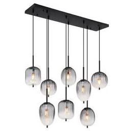 Globo LIGHTING H&auml;ngeleuchte "ATTILA", schwarz, 8, H: 120cm, 1 Stk., Leuchten, H&auml;ngelampe/Pendelleuchte/verschiedene Gl&auml;ser/Glas rauchfarben, H&auml;ngeleuchte