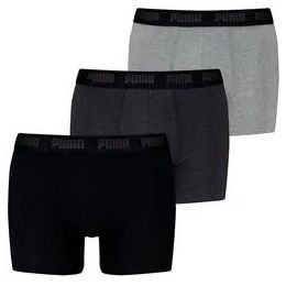 Boxershorts Puma "Boxershort Everyday Boxers 3P 3er Pack", Herren, Gr. L, schwarz (schwarz, grau), Obermaterial: 95% Baumwolle CO. 5% Elasthan EL., Unterhosen