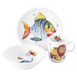 Kindergeschirr-Set Seltmann Weiden "Kindergeschirr Set Compact Bunte Tierwelt bunt", bunt, 3 tlg., Porzellan, Geschirr-Sets
