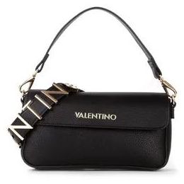 Umh&auml;ngetasche Valentino BAGS "ALEXIA", Damen, Gr. B/H/T: 24cm x 14cm x 5,5cm, schwarz, Lederimitat, Taschen Umh&auml;ngetasche, Damen Schultertasche mit goldfoldfarbenem Logo-Schmuckelement