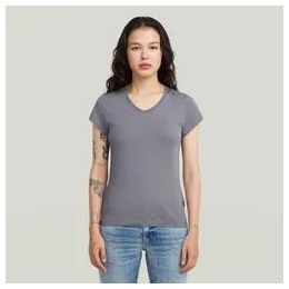 G-Star Raw V-Shirt G-STAR "Eyben", Damen, Gr. XS, quicksilber, Jersey, Obermaterial: 100% Baumwolle, unifarben, slim fit normal, V-Ausschnitt, Shirts, mit Label