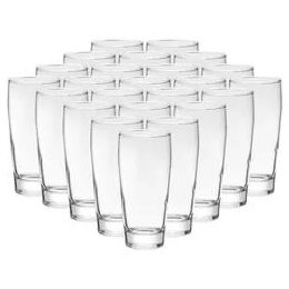Bierglas Van Well "Willi Becher geeicht 0,2 l 24er Set transparent", bunt (transparent), 24 tlg., Glas, Trinkgef&auml;&szlig;e