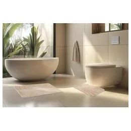 Badematte Kayoom "Badematte Lagoon 125", beige, (50cm x 40cm ) (40cm x 80cm ), 1 Stk., Polypropylen, Badematten, Badematte, Kurzflor