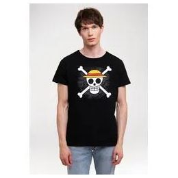 T-Shirt logoshirt "One Piece - Skull", Damen, Gr. 3XL, schwarz, 100% Baumwolle, bedruckt, unifarben, normal, Rundhals, Shirts T-Shirt, mit lizenziertem Print