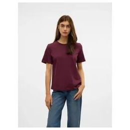V&eacute;ro Moda Kurzarmshirt VERO MODA "VMPAULINA SS T-SHIRT GA JRS NOOS", Damen, Gr. XS, rot (winetasting), Jersey, Obermaterial: 100% Baumwolle, unifarben, normal, Rundhals, Shirts, Baumwolle, regular fit