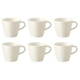 Villeroy & Boch Tasse VILLEROY & BOCH "Kaffeetasse Manufacture Rock 150 ml 6er Set wei&szlig;", wei&szlig;, 6 tlg., Porzellan, Trinkgef&auml;&szlig;e, Tasse