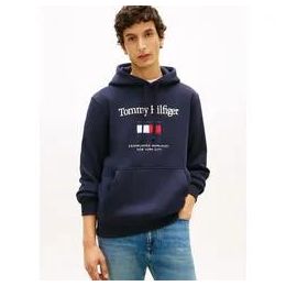 Hoodie Tommy Hilfiger "TOMMY EMBRO FLAG", Herren, Gr. S, desert sky, Sweatware, Obermaterial: 64% Baumwolle, 36% Polyester, regular fit, Rippb&uuml;ndchen, Sweatshirts Hoodie, normale Passform, Stickerei