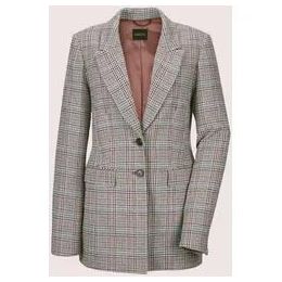 Madeleine Mode Jackenblazer MADELEINE "Blazer Langer Blazer mit Wolle", Damen, Gr. 42, braun (cognac, bleu), Obermaterial: 50% Polyacryl PAN. 25% Polyester PES. 20% Wolle WO. 5% sonstige Fasern AF., Modern, normal, Blazer