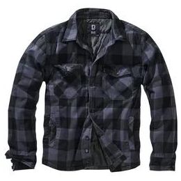 Anorak BRANDIT "Brandit Herren Lumberjacket", Herren, Gr. 3XL, schwarz, grau, 100% Baumwolle, kariert, normal, amerikanischer Ausschnitt, Jacken