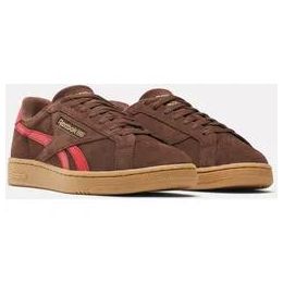 Sneaker Reebok CLASSIC "CLUB C GROUNDS UK", Herren, Gr. 44, campusbraun, vectorrot, gum, Leder, Synthetik, Schuhe Sneaker