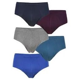 Slip Jan Vanderstorm "5er Pack Sportslip ERBLIN", Herren, Gr. 7XL, blau (bunt), Obermaterial: 100% Baumwolle CO., Unterhosen Slip