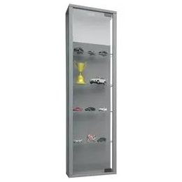 Wandregal Vcm "Wandvitrine H&auml;ngevitrine Glasvitrine Stano Mini", silber, B:33cm, Regale, Wandregal