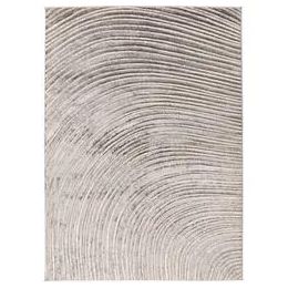Teppich Kayoom "Chalk 425", silber, beige, B:200cm H:11mm L:290cm, Polyester, Teppiche, Teppich, Kurzflor, Wohnzimmer