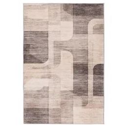 Teppich Kayoom "Bluster 225", taupe, B:120cm H:7mm L:170cm, Polyester, Teppiche, Teppich, Kurzflor, Wohnzimmer
