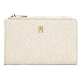 Geldb&ouml;rse Tommy Hilfiger "TH ICON BIFOLD WALLET MONOPLAY", Damen, beige, Lederimitat, Kleinlederwaren, Damen Geldbeutel, Portemonnaie mit TH-Schmucklogo