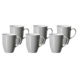 Ritzenhoff & Breker Becher RITZENHOFF & BREKER "Kaffeebecher Doppio 320 ml 6er Set", grau, 6 tlg., Porzellan, Trinkgef&auml;&szlig;e, Becher
